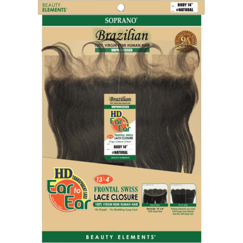 Soprano Brazilian 100% Virgin Remi Human Hair - Body 13"X4" Frontal Sw ...